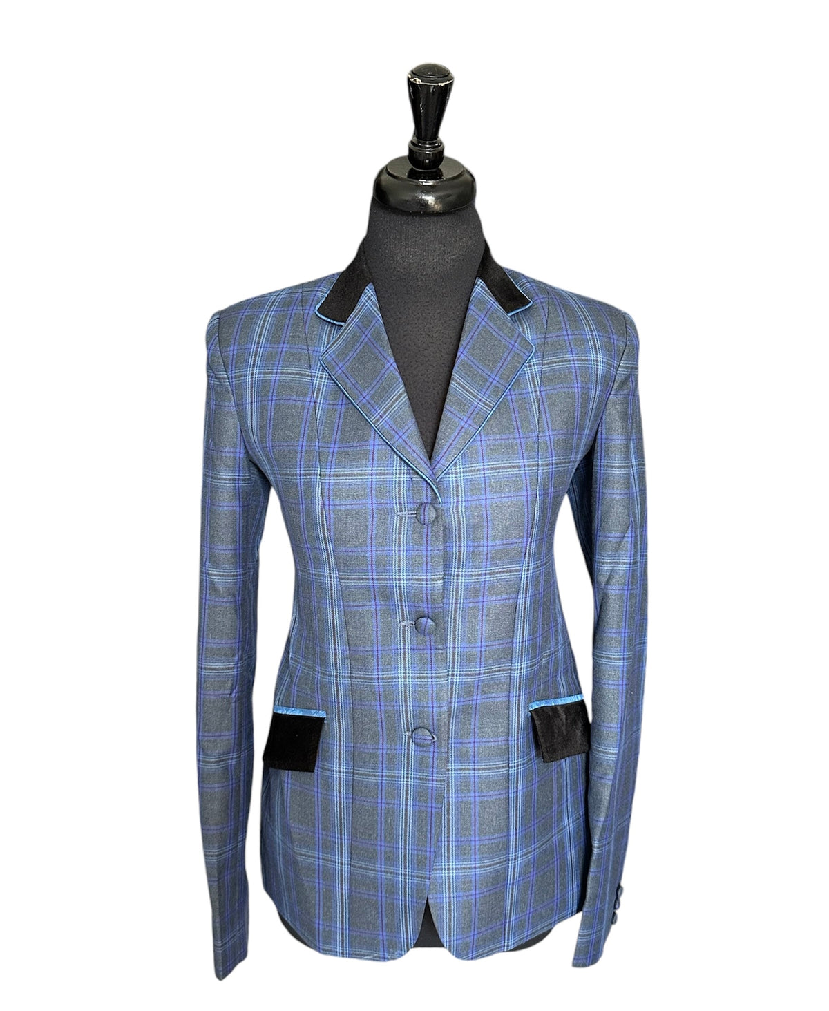 ‼️NEW‼️ English Show Coat Grey Blue Plaid *ONE ONLY* – Huntress Riding ...