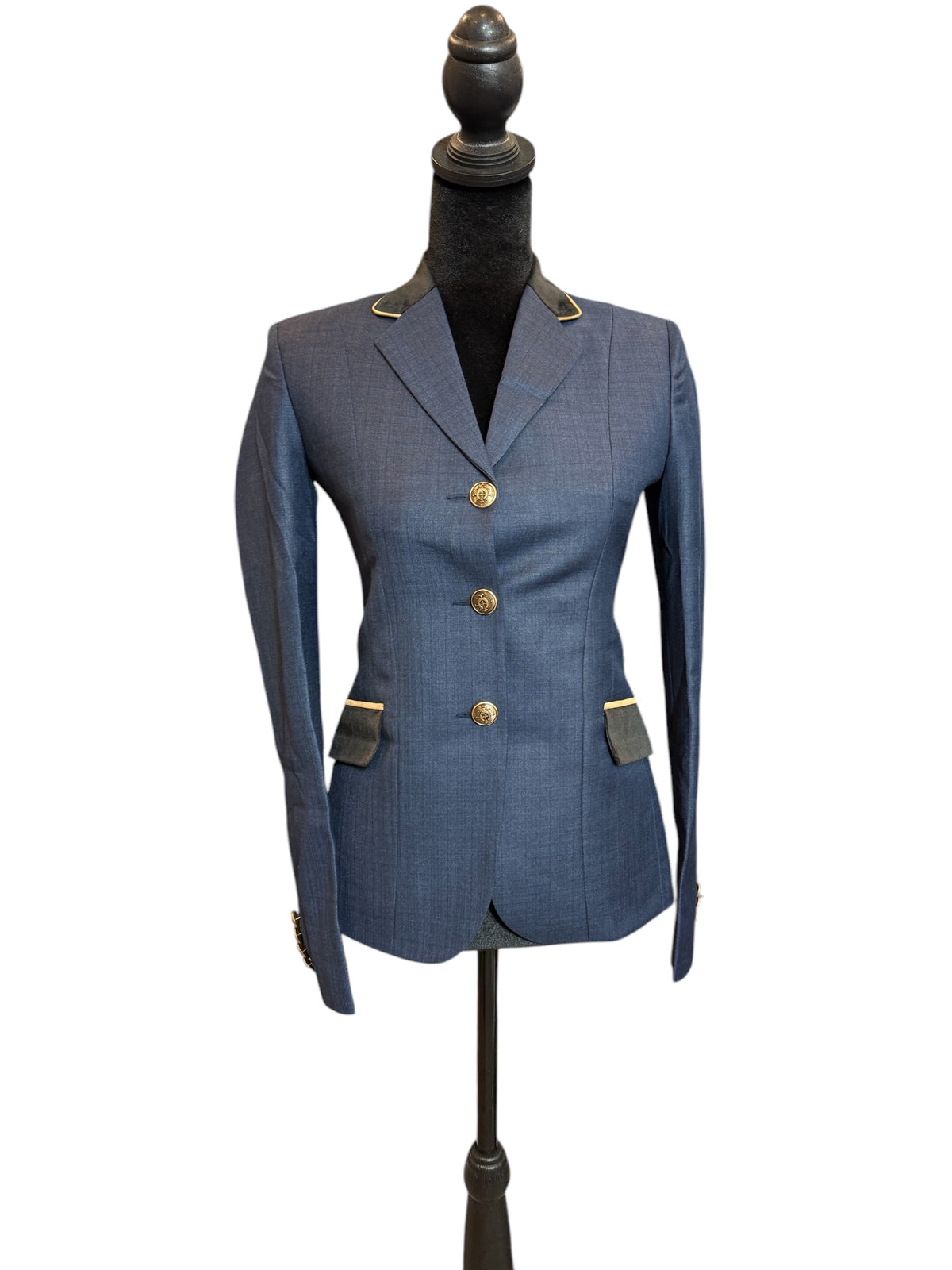 English Show Coat Navy with Gold and Black Velvet Fabric Code INDFEB28 ...
