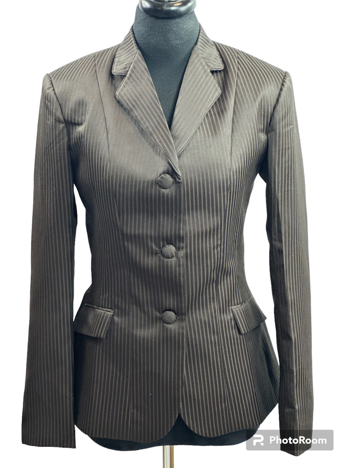 English Show Coat Brown Self Stripe HR-0108 | Huntress Riding Apparel