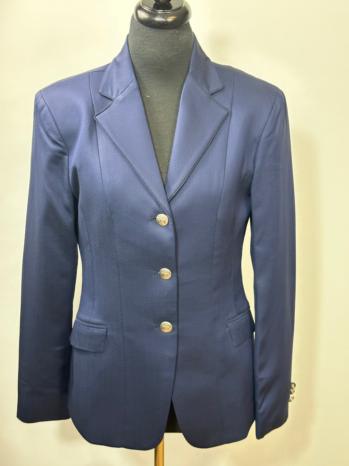 English Show Coat Navy Self Design 5155501-150 – Huntress Riding Apparel